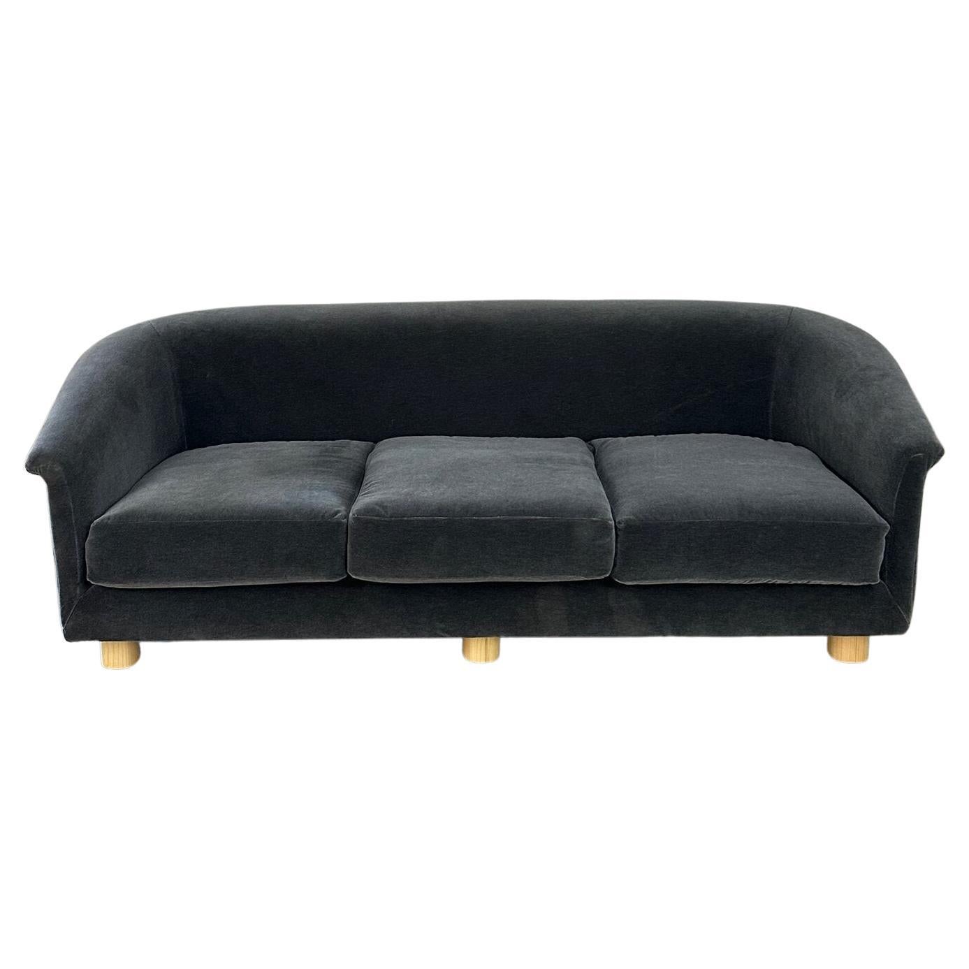 Super Dramatic High Backed Vintage Sofa in Zebra Mohair at 1stDibs