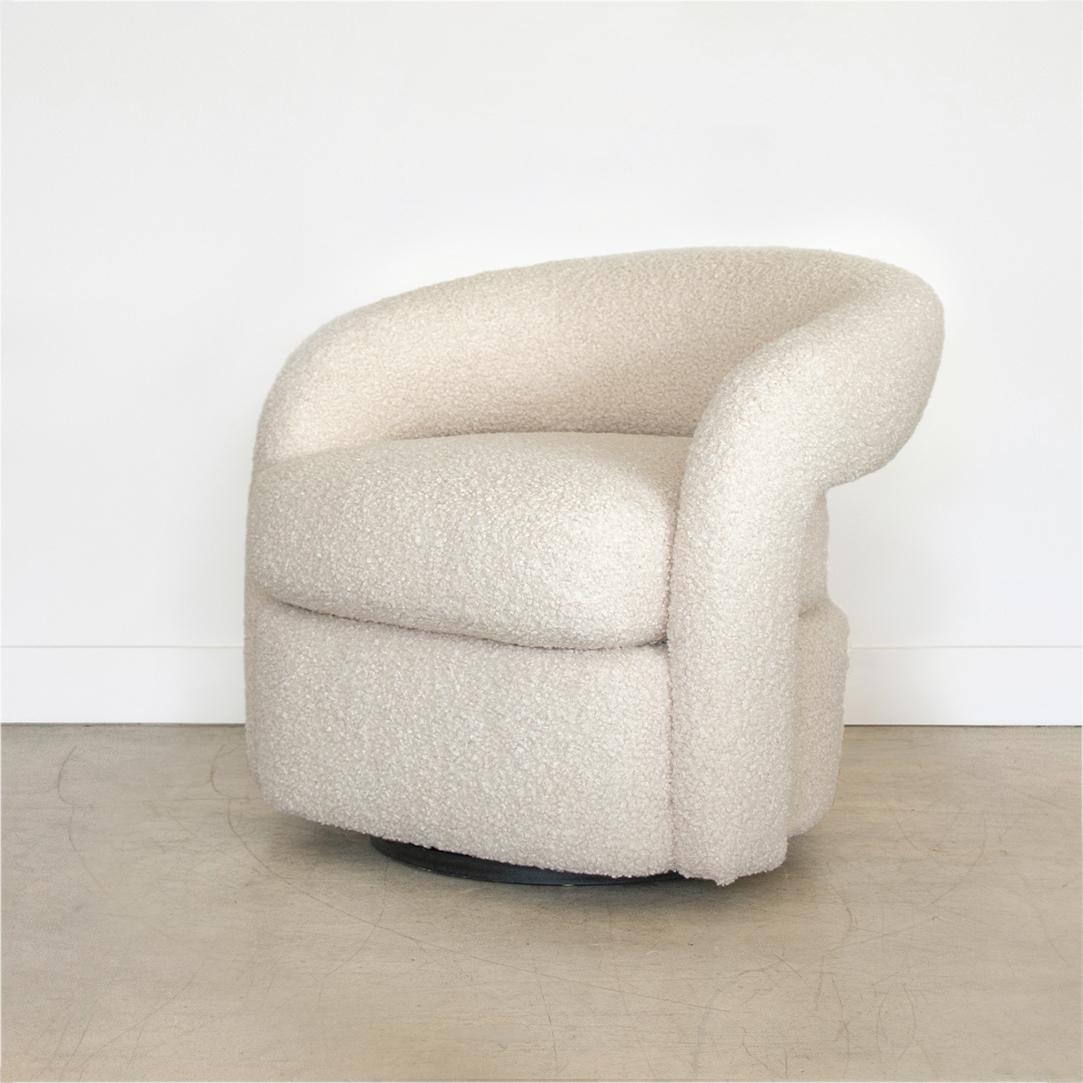 Curved Back Swivel Chair at 1stDibs