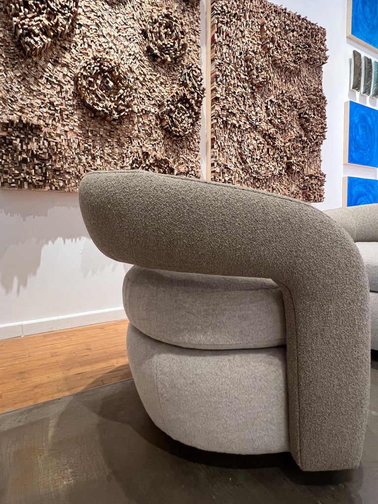 Curved Back Swivel Lounge Chairs at 1stDibs