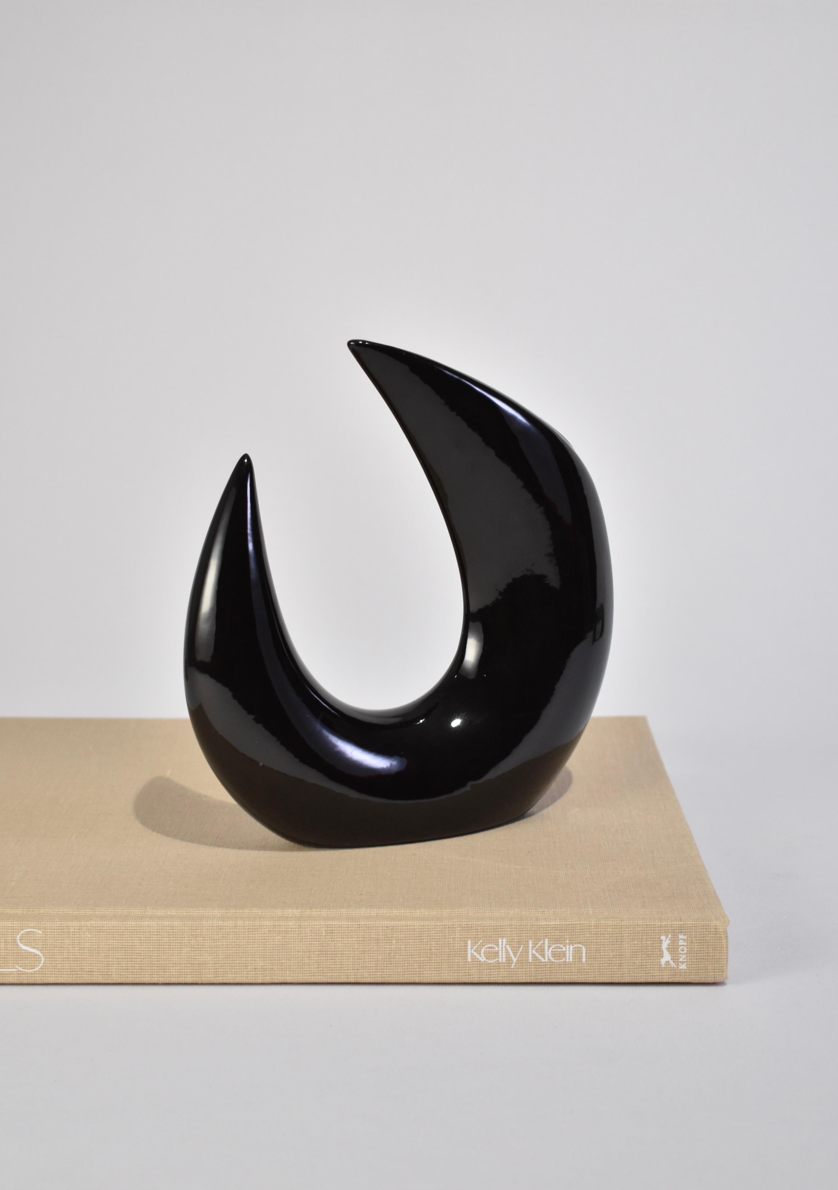 Curved Black Vase at 1stDibs
