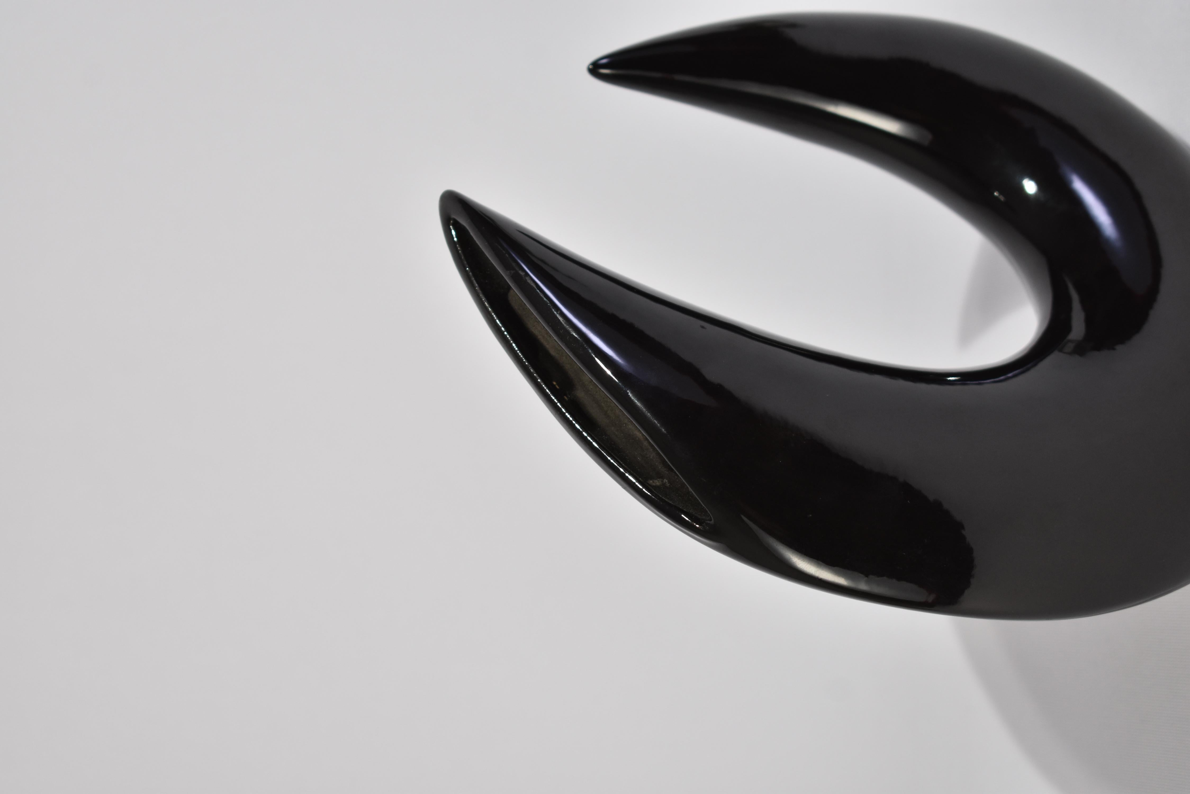 Curved Black Vase at 1stDibs