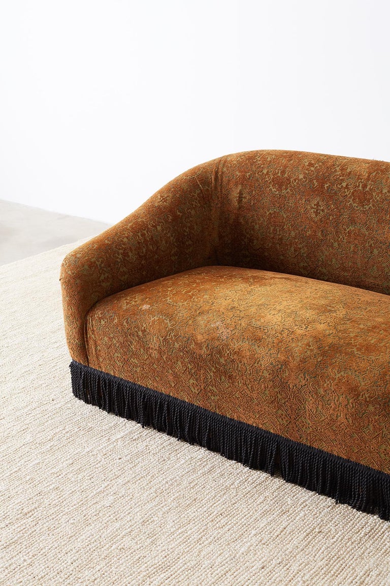 Curved Bohemian Style Settee with Bullion Fringe at 1stDibs