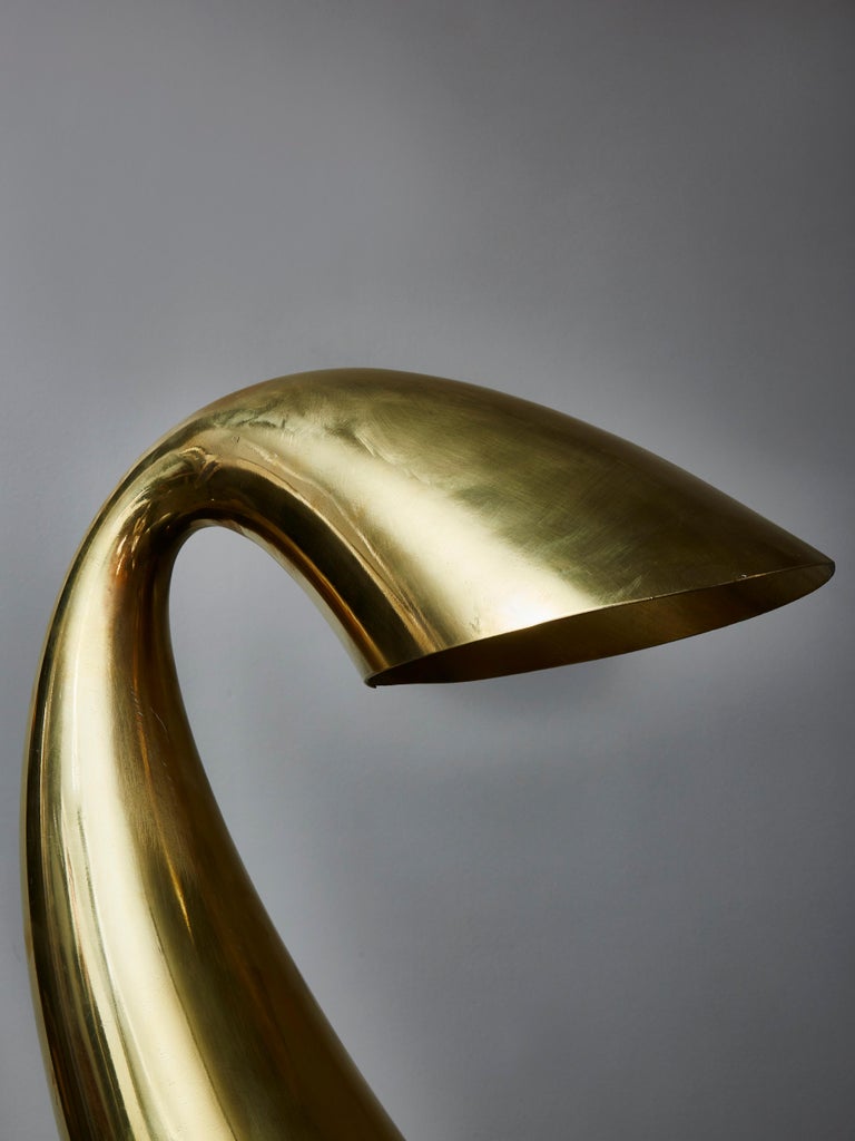 Curved Brass Desk Lamp at 1stDibs