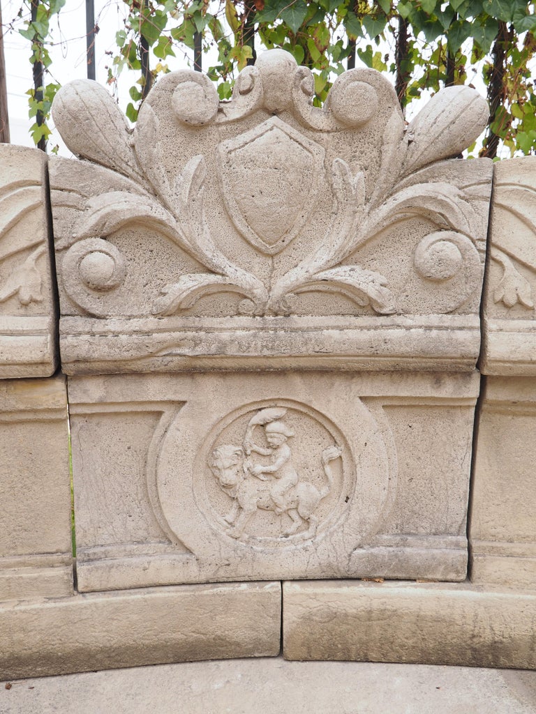 Curved Cast Stone Garden Bench from Northern France For Sale at 1stDibs