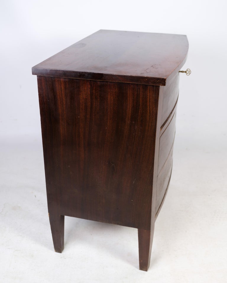 Curved Chest of Drawers, Mahogany, Three Drawers, 1890 For Sale at 1stDibs