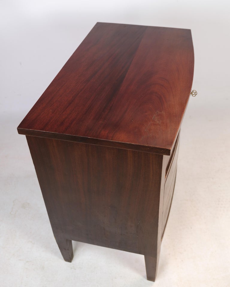 Curved Chest of Drawers, Mahogany, Three Drawers, 1890 For Sale at 1stDibs