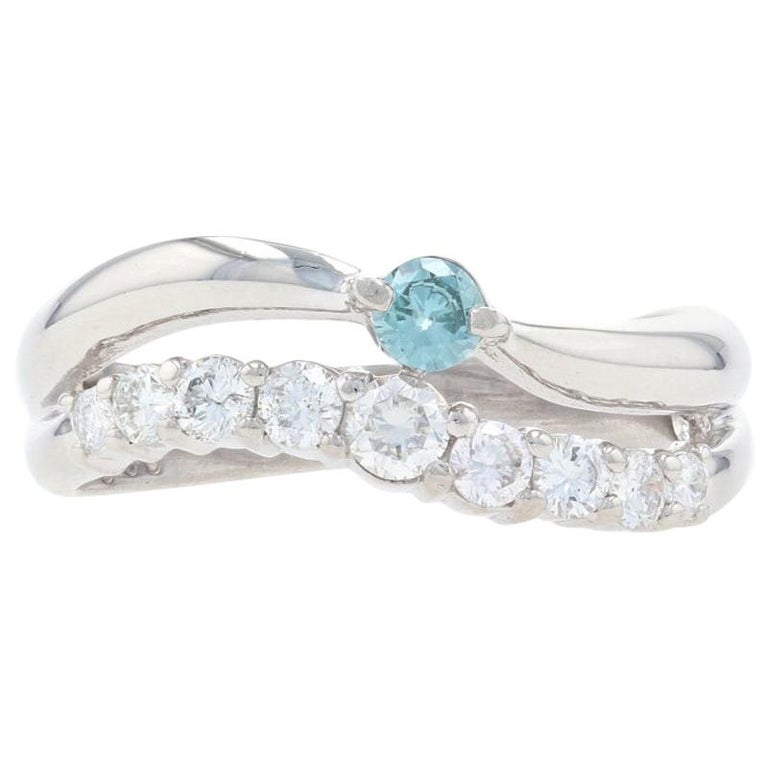 Customizable Curved Diamond Ring, 900 Platinum Round Brilliant .50ctw ...