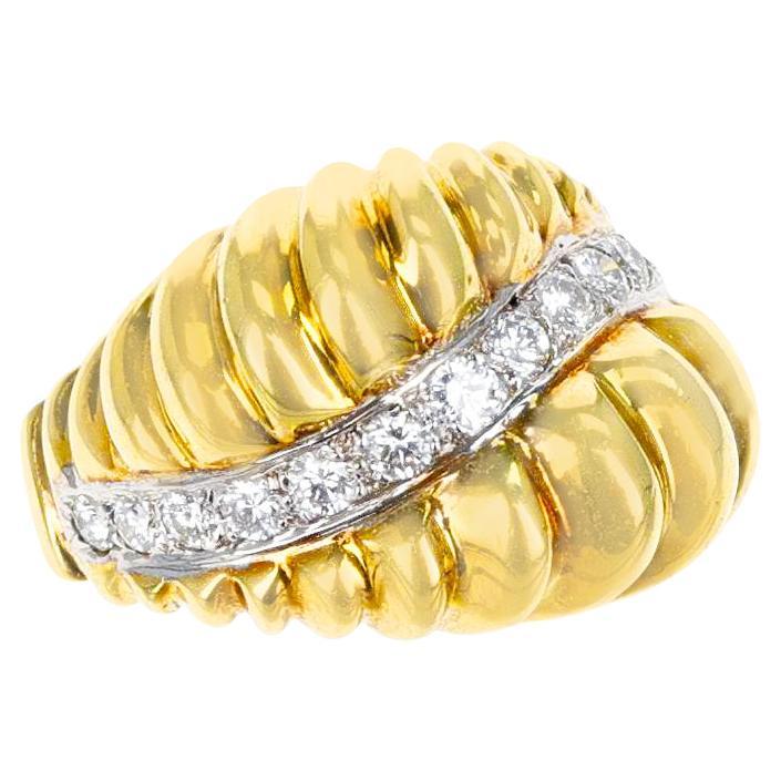 Bretterbauer Modernist Moving Diamonds 18k 750 and Platinum 950 Ring 22 ...