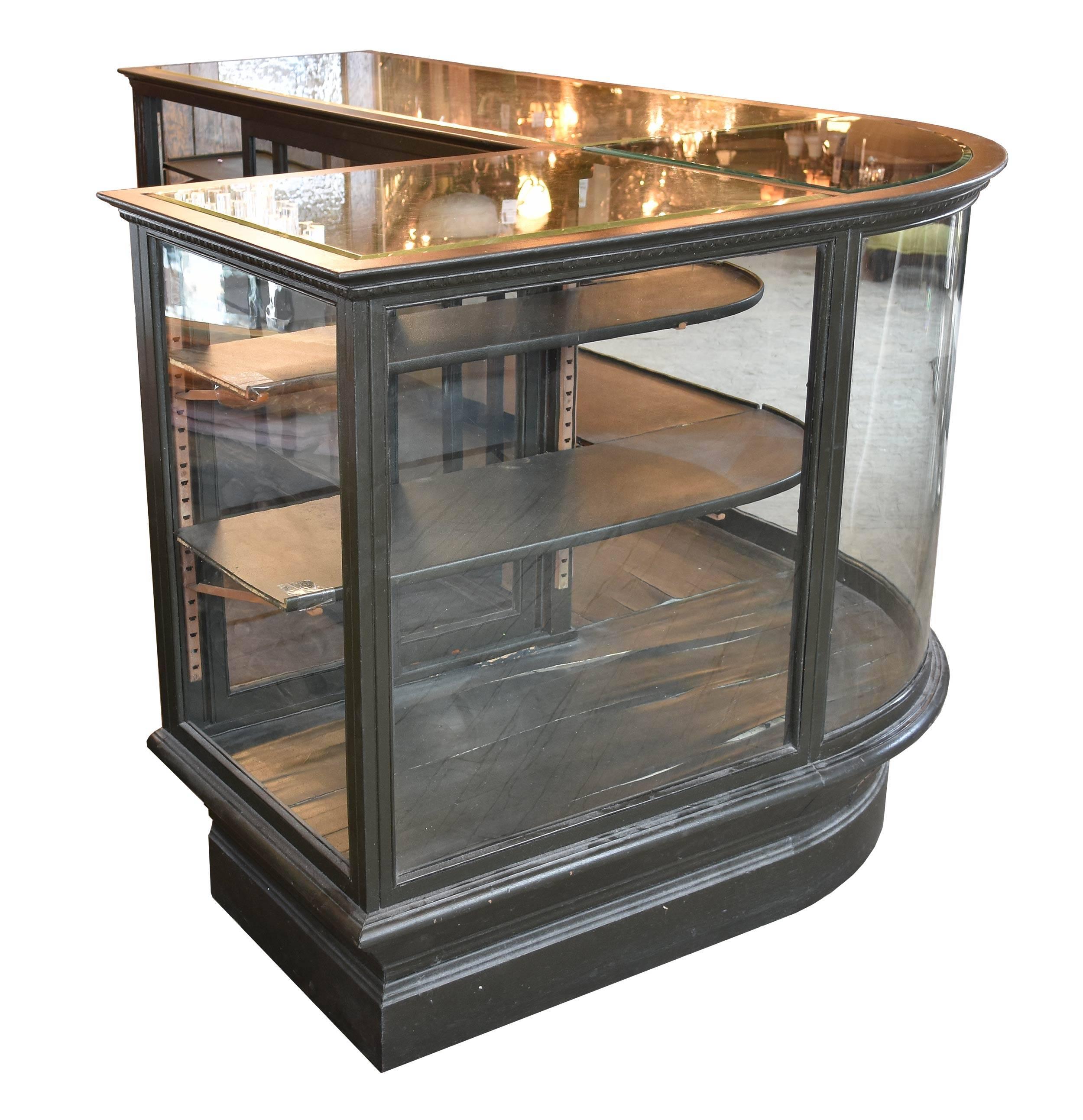 Curved Oak Display Case at 1stDibs