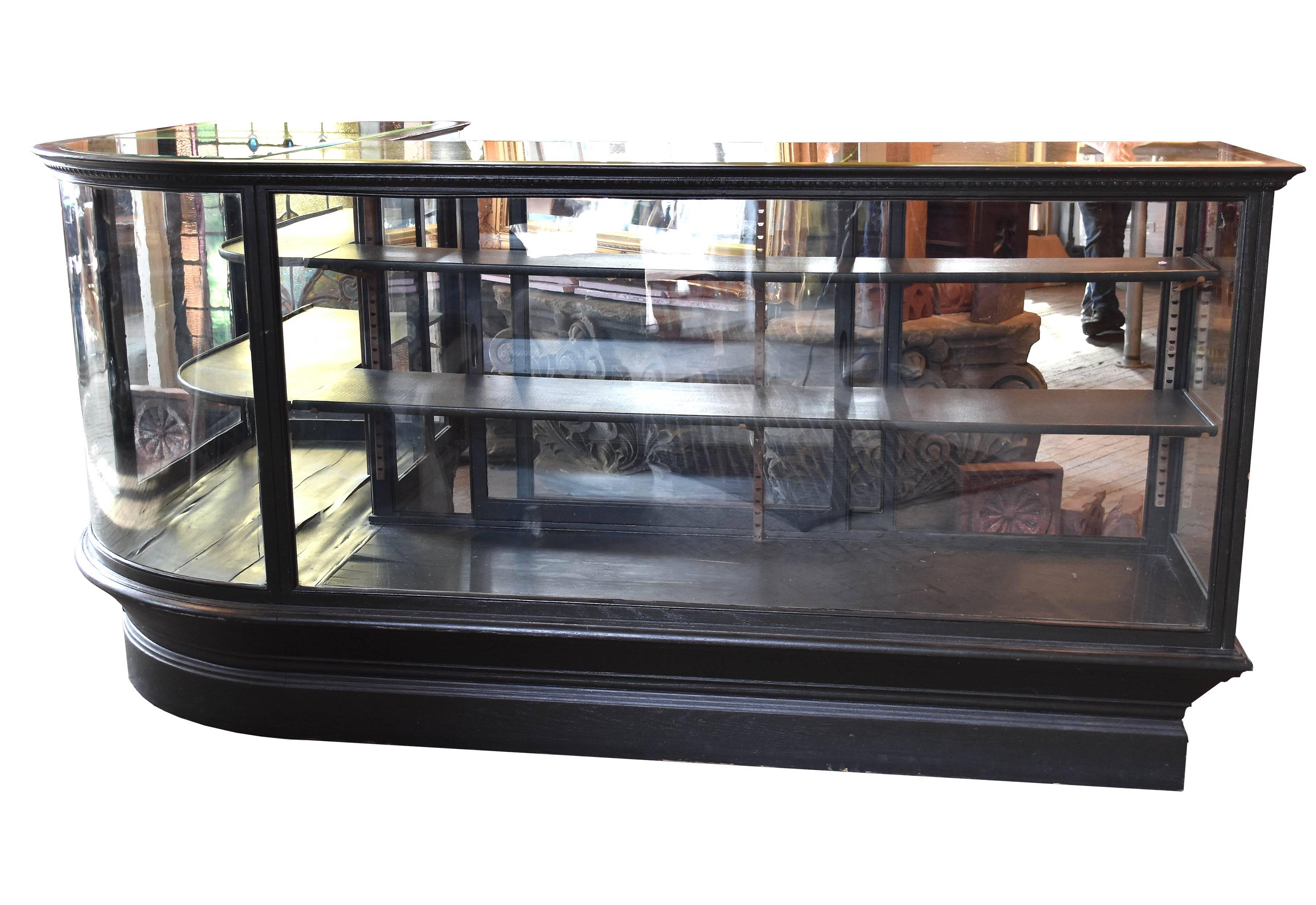 Curved Oak Display Case at 1stDibs