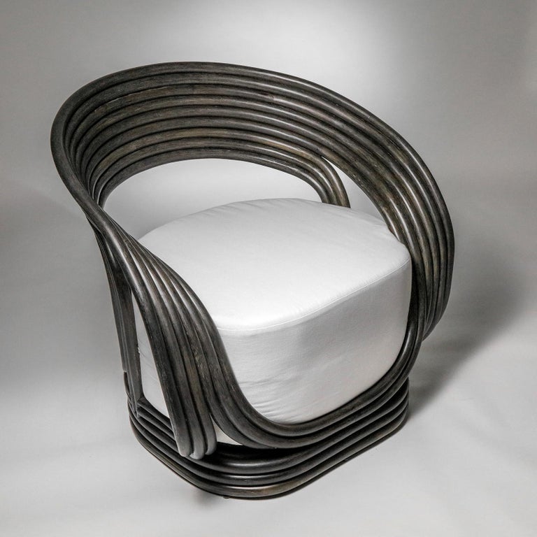 Curved Rattan Armchair at 1stDibs | curved rattan chair, rattan curved ...