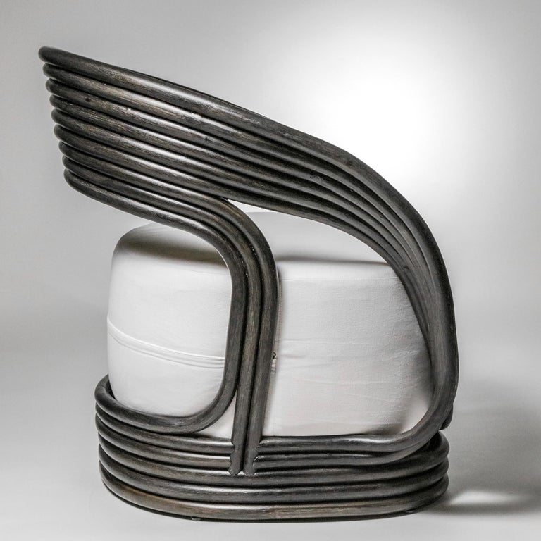 Curved Rattan Armchair at 1stDibs | curved rattan chair, rattan curved ...