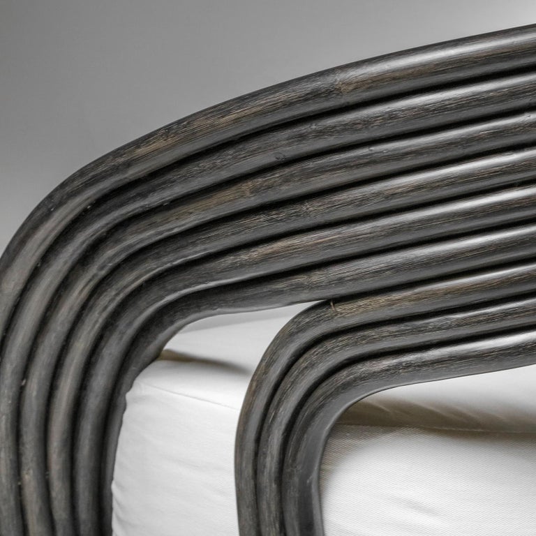 Curved Rattan Armchair at 1stDibs | curved rattan chair, rattan curved ...