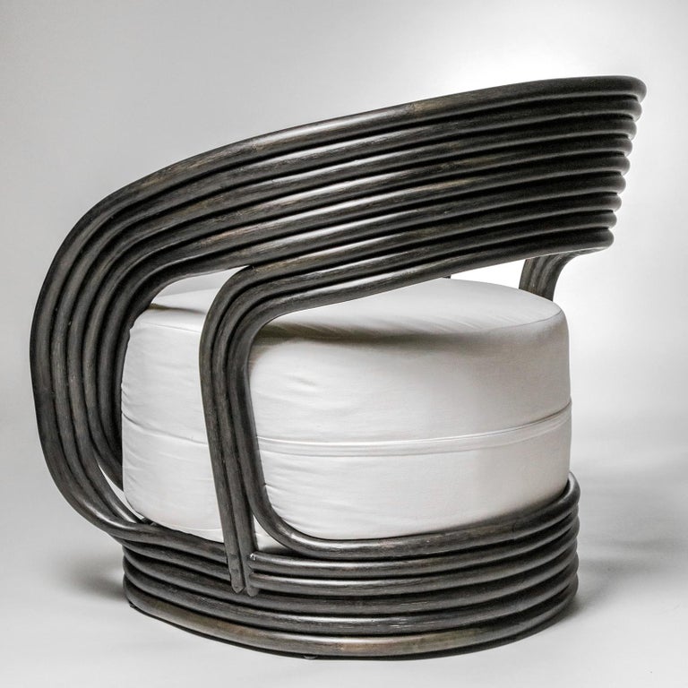 Curved Rattan Armchair at 1stDibs | curved rattan chair, rattan curved ...