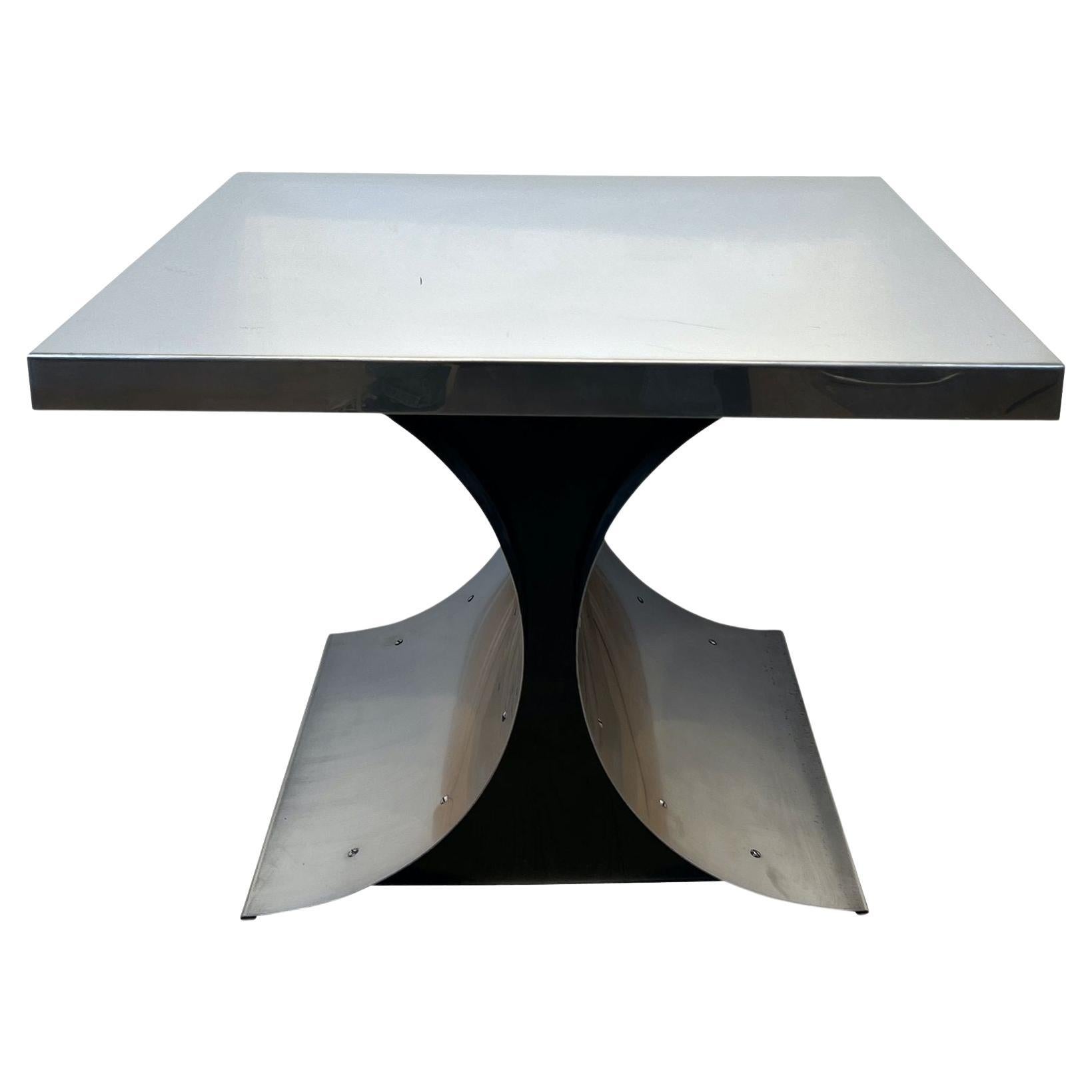 Curved Sofa Table, Stainless Steel, France, 1970 For Sale at 1stDibs