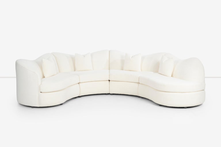 Curved 1980's Wave Sofa For Sale at 1stDibs