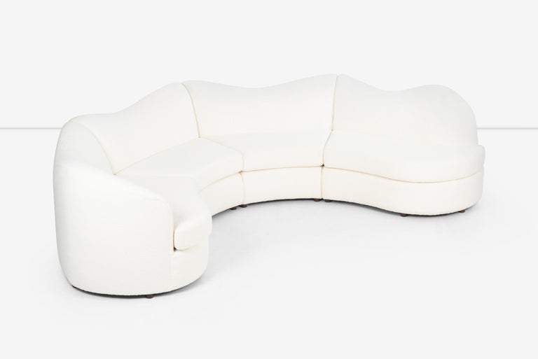 Curved 1980's Wave Sofa For Sale at 1stDibs