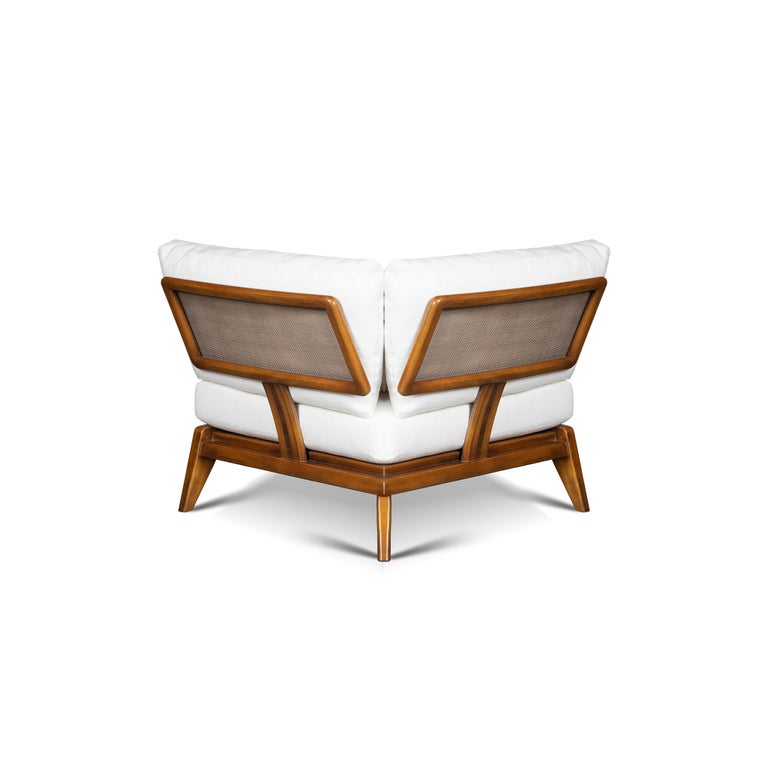 Curved Wood Frame and Double Caned Back Marseille 45ª Corner ...