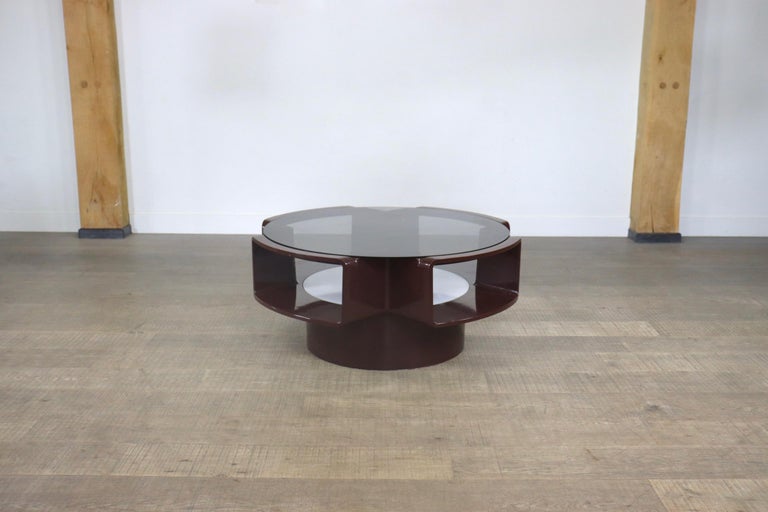 Curvoform Series Brown Fibreglass Ufo Coffee Table by Curver, 1960s For ...