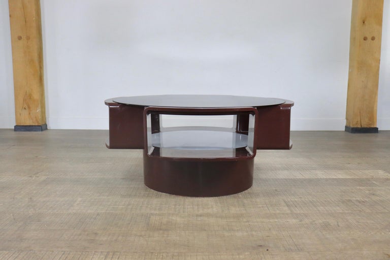 Curvoform Series Brown Fibreglass Ufo Coffee Table by Curver, 1960s For ...