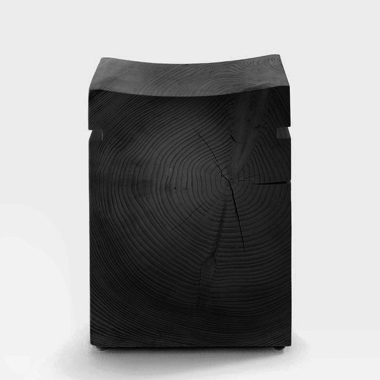 Curvy High Burnt Stool For Sale at 1stDibs