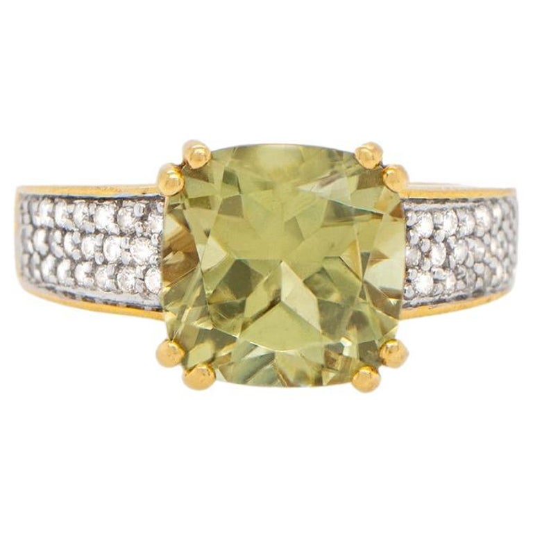 Csarite Ring 3.60 Carat With Diamond Setting 18K Yellow Gold For Sale ...