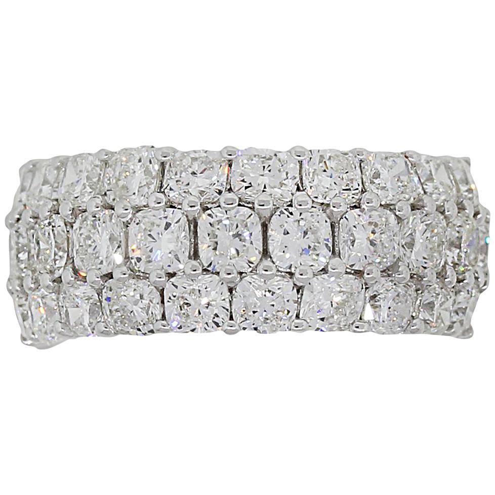 Diamond Wide Multi Row Ladies Band For Sale at 1stDibs