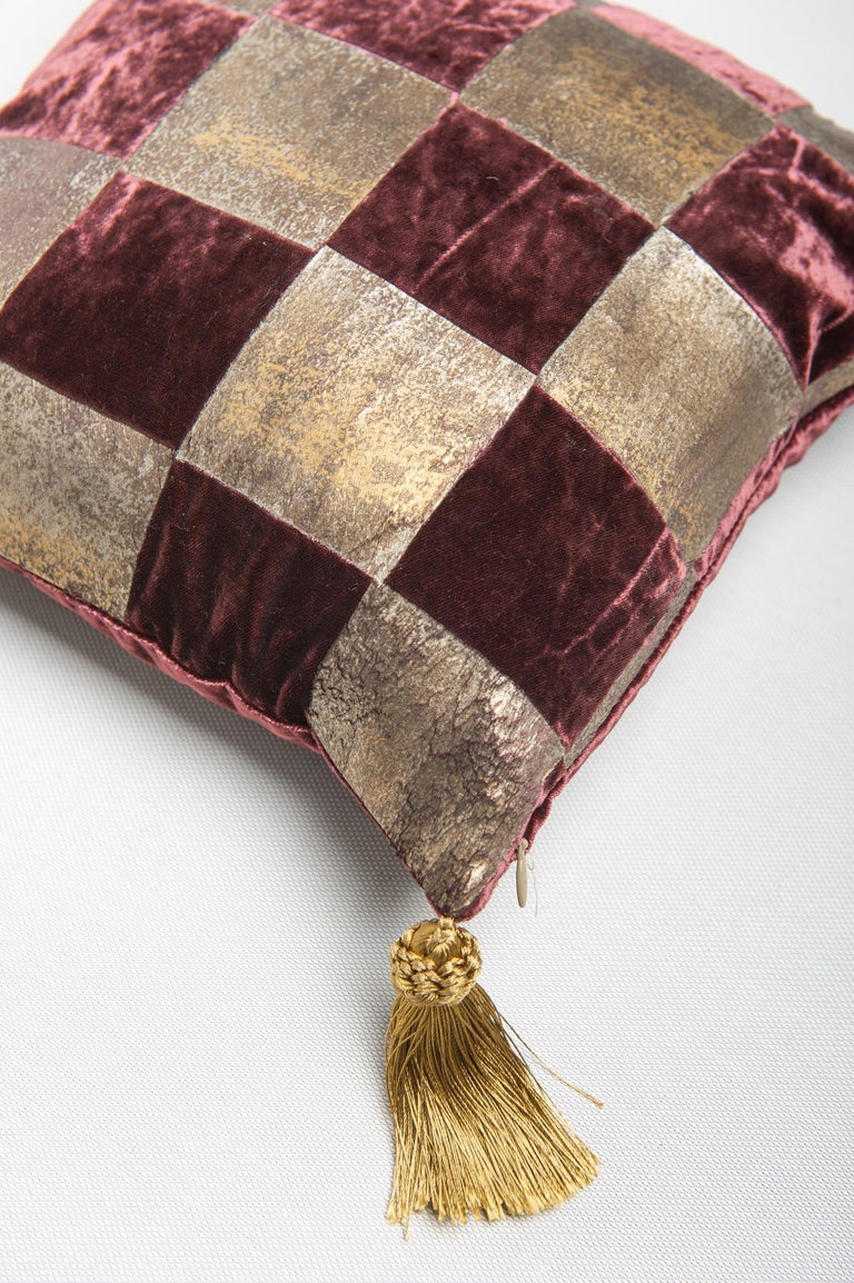 Cushion or Pillow in Plum-Colored Velvet For Sale at 1stDibs