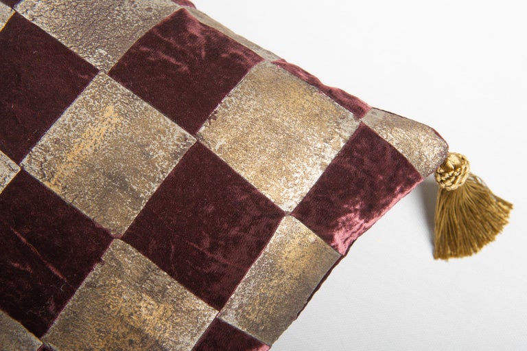 Cushion or Pillow in Plum-Colored Velvet For Sale at 1stDibs
