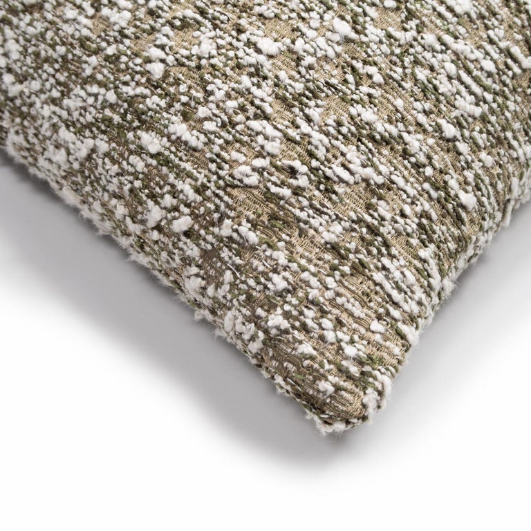 Modern Throw Accented Pillow "Lucca" Pistache Brown Grey by Evolution21 For Sale at 1stDibs