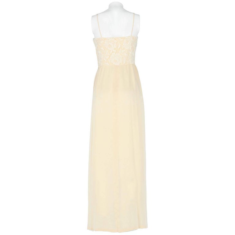 Custard Silk Vintage Wedding Dress, 1960s at 1stDibs | custard dress ...