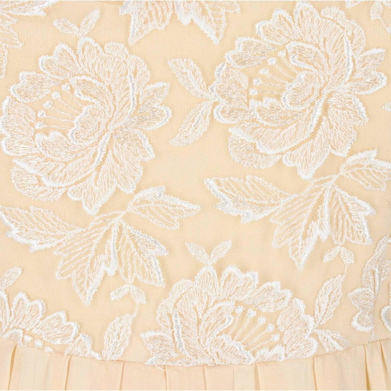 Custard Silk Vintage Wedding Dress, 1960s at 1stDibs | custard dress ...
