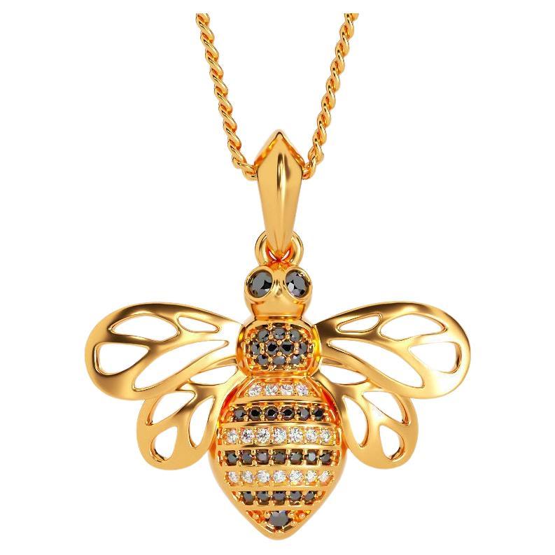 Custom 18k Gold Bee Pendant with Diamonds. Made to Order For Sale at ...