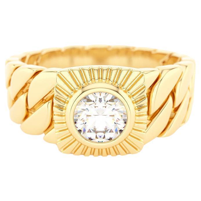 Custom 18k Gold Chain Style Engagement Ring with 5mm Diamond. Made to ...