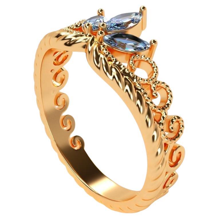 Custom 18k Gold Crown and Heart Ring Unisex. Made to Order For Sale at ...