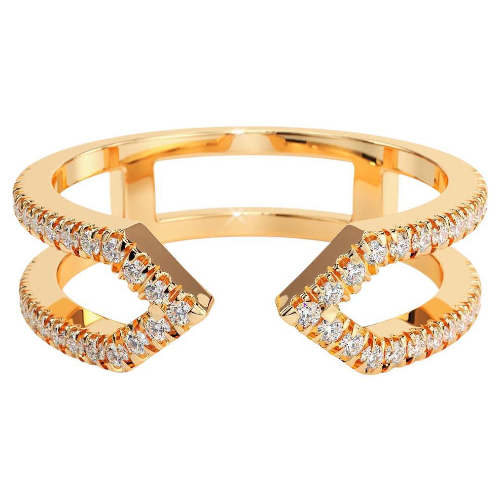 Custom 18k Gold Split Shank Gold Ring with Diamonds. Made to Order For ...