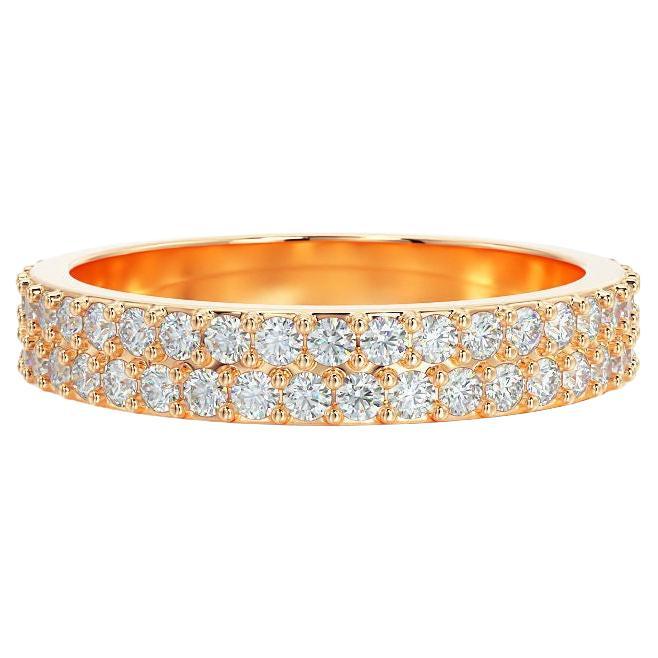 Custom 18k Gold Two-Row Diamond Eternity Ring. Made to Order For Sale ...
