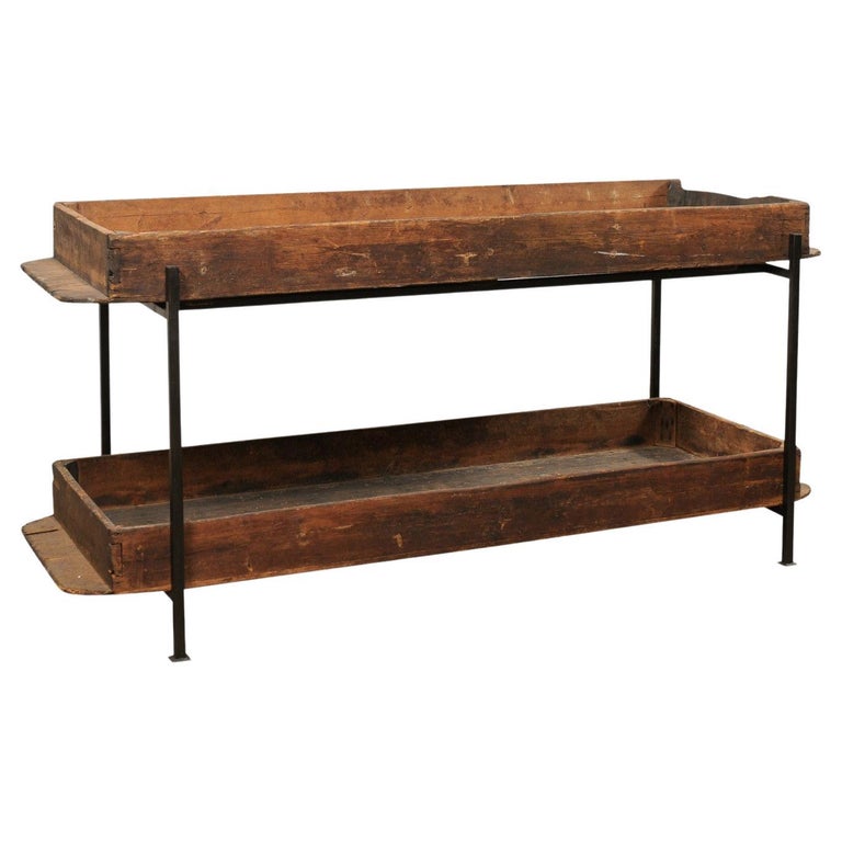 Custom 2 Tier Console Table from French Baker's Bread Rising Racks at ...