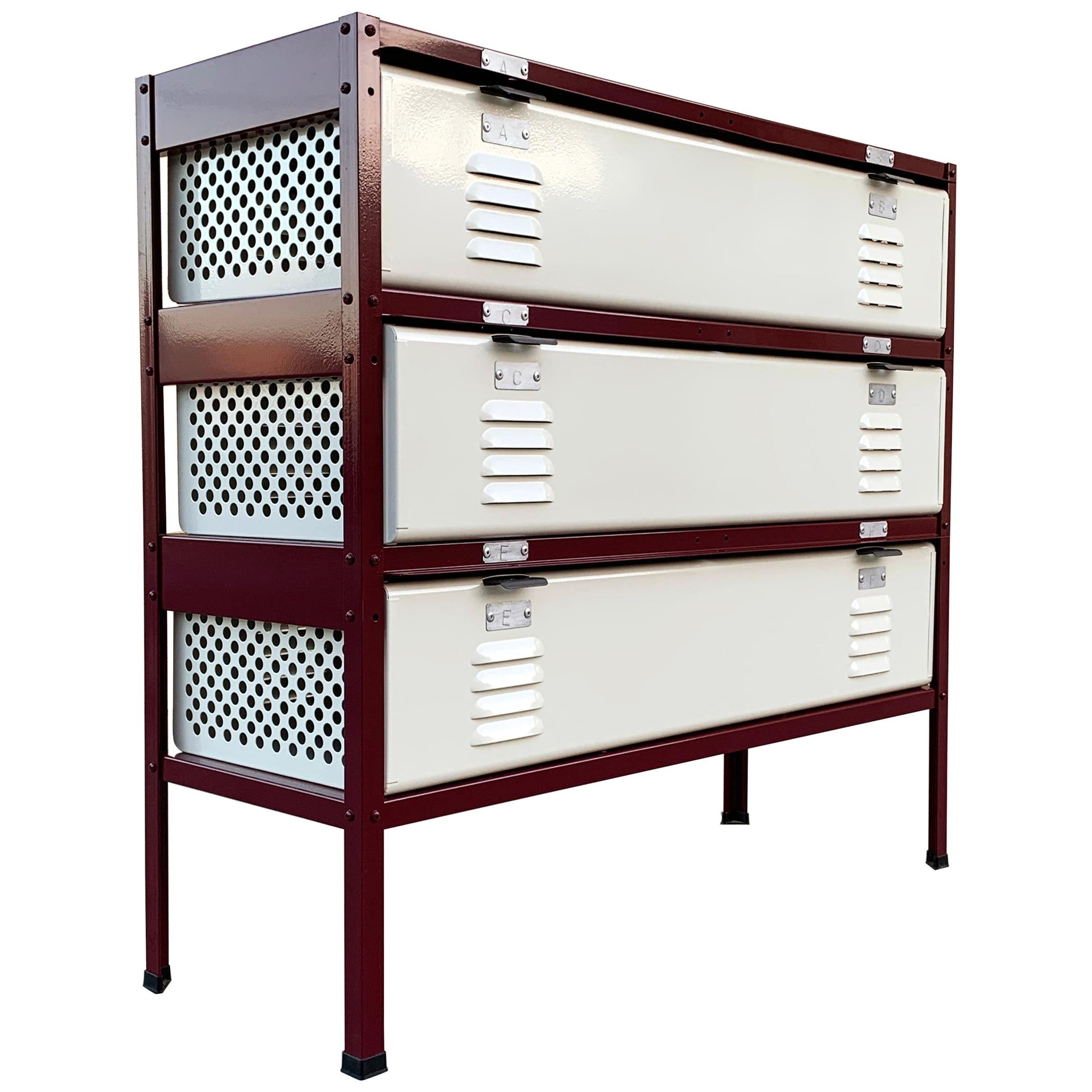 Custom 3 X 3 Locker Basket "Dresser" Unit with Specialty Triple Wide ...
