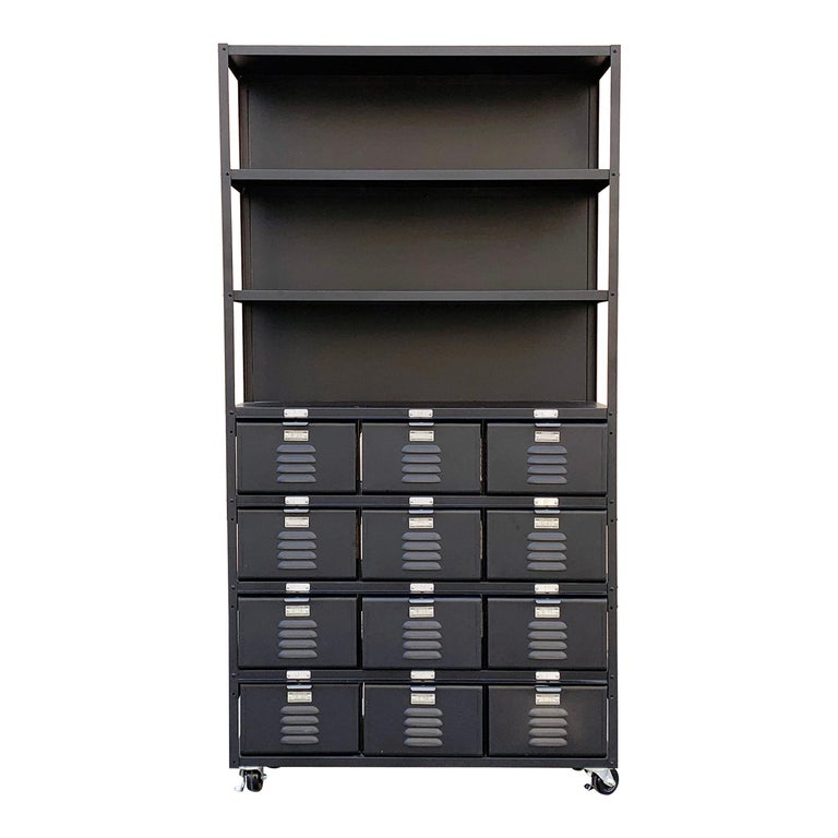 Custom 3 x 4 Locker Basket Unit on Casters with Three Shelves, Matte ...