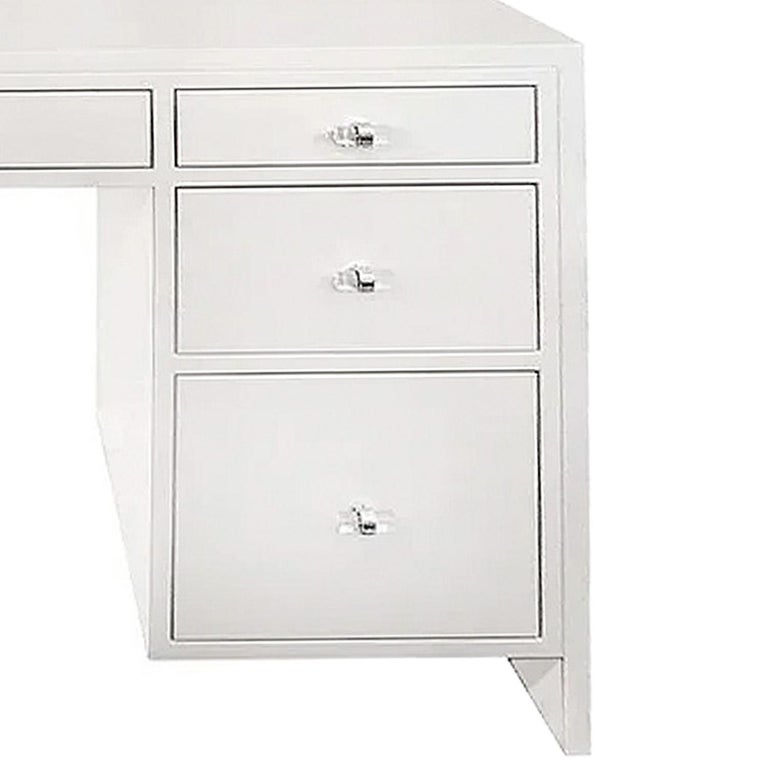 Custom 5, Drawer Lacquered Desk For Sale at 1stDibs