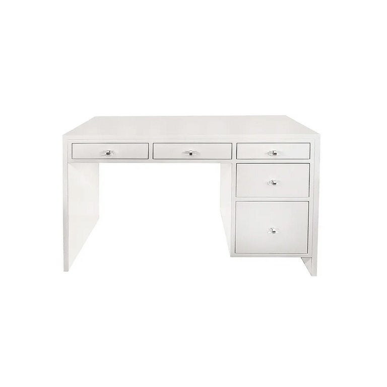 Custom 5, Drawer Lacquered Desk For Sale at 1stDibs