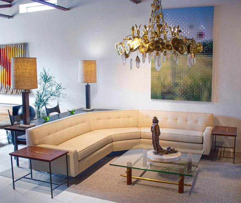 Custom Angular Sofa by Harvey Probber with Sofa Table / Writing Desk at ...