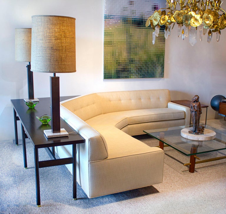 Custom Angular Sofa by Harvey Probber with Sofa Table / Writing Desk at ...