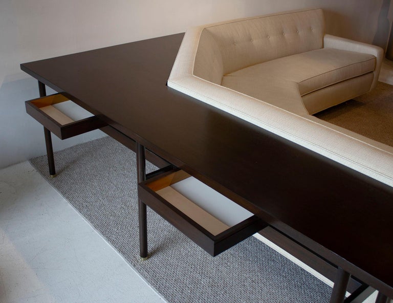 Custom Angular Sofa by Harvey Probber with Sofa Table / Writing Desk at ...