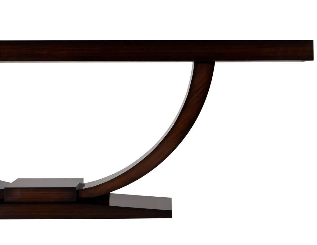 Custom Art Deco Inspired Modern Walnut Console For Sale at 1stDibs