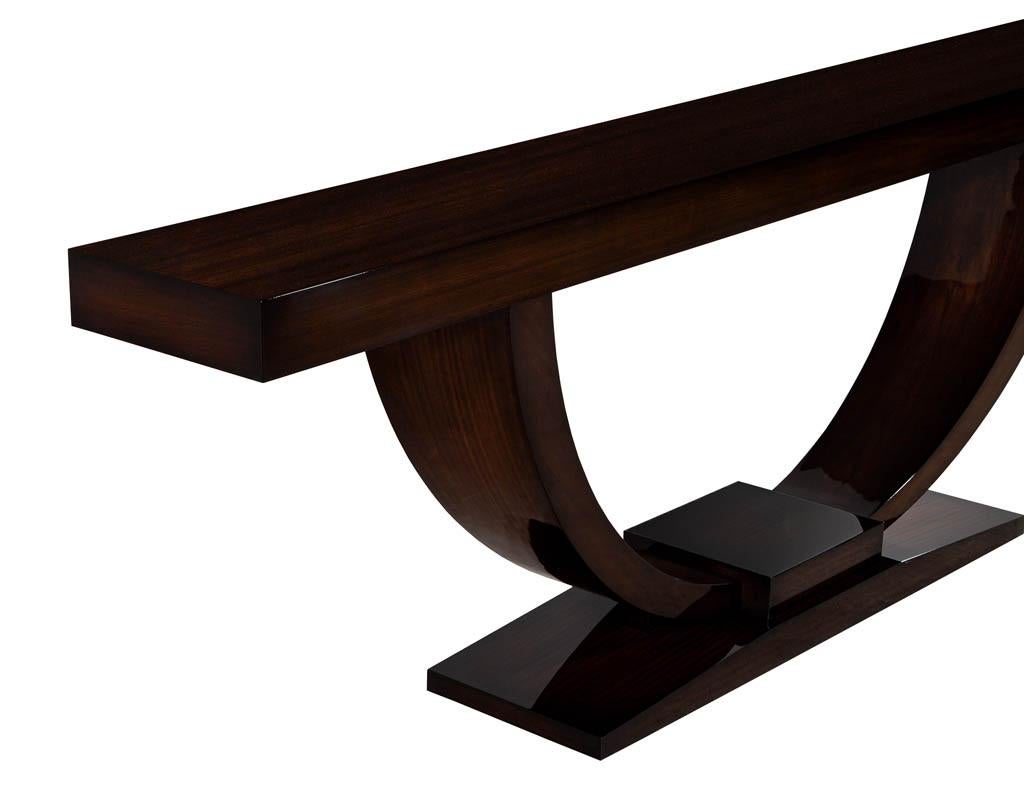 Custom Art Deco Inspired Modern Walnut Console For Sale at 1stDibs