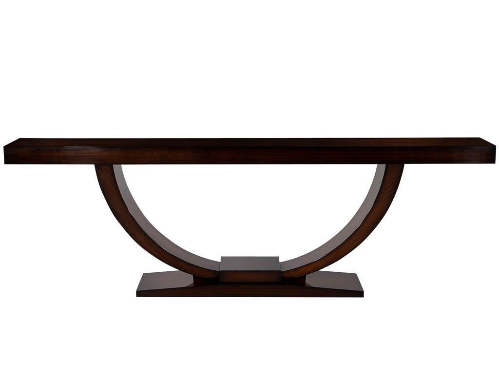 Custom Art Deco Inspired Modern Walnut Console For Sale at 1stDibs