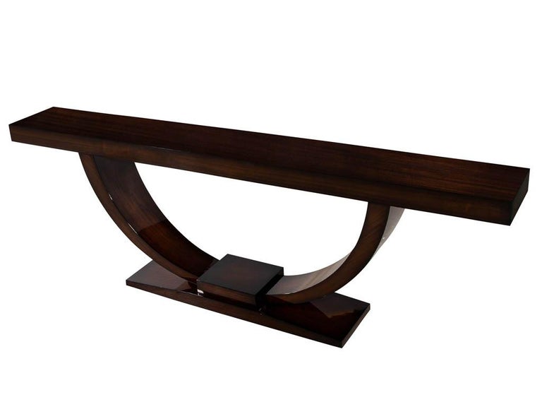 Custom Art Deco Inspired Modern Walnut Console For Sale at 1stDibs