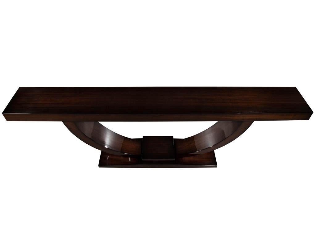 Custom Art Deco Inspired Modern Walnut Console For Sale at 1stDibs